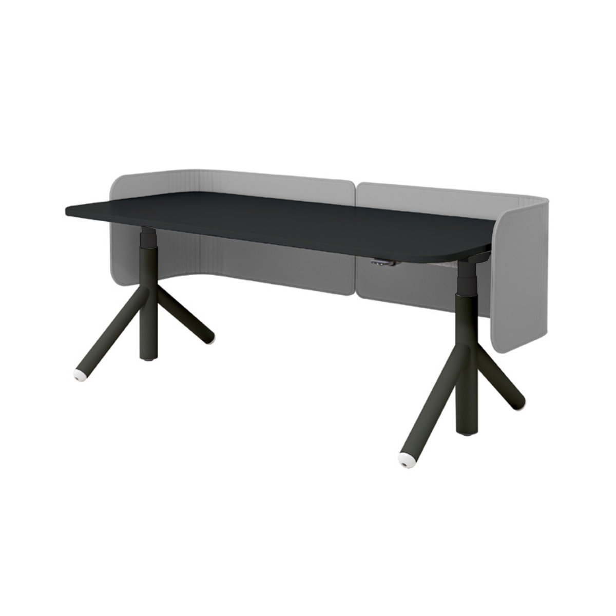 Modernform โต๊ะปรับระดับไฟฟ้า รุ่น FLEX 120Wx60D TOP:2LMG(MERLE) LEG:7360(MERLE) (ไม่รวมฉาก) สี ...